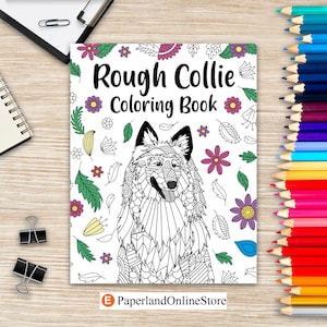 Rough Collie Coloring Book: Zentangle Animal, Floral Mandala Art - Etsy
