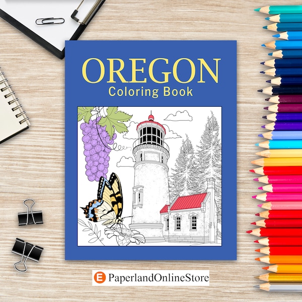 Oregon Coloring Pages - Etsy