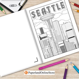 Washington Coloring Book, Coloring Books for Adults, Washington State ...