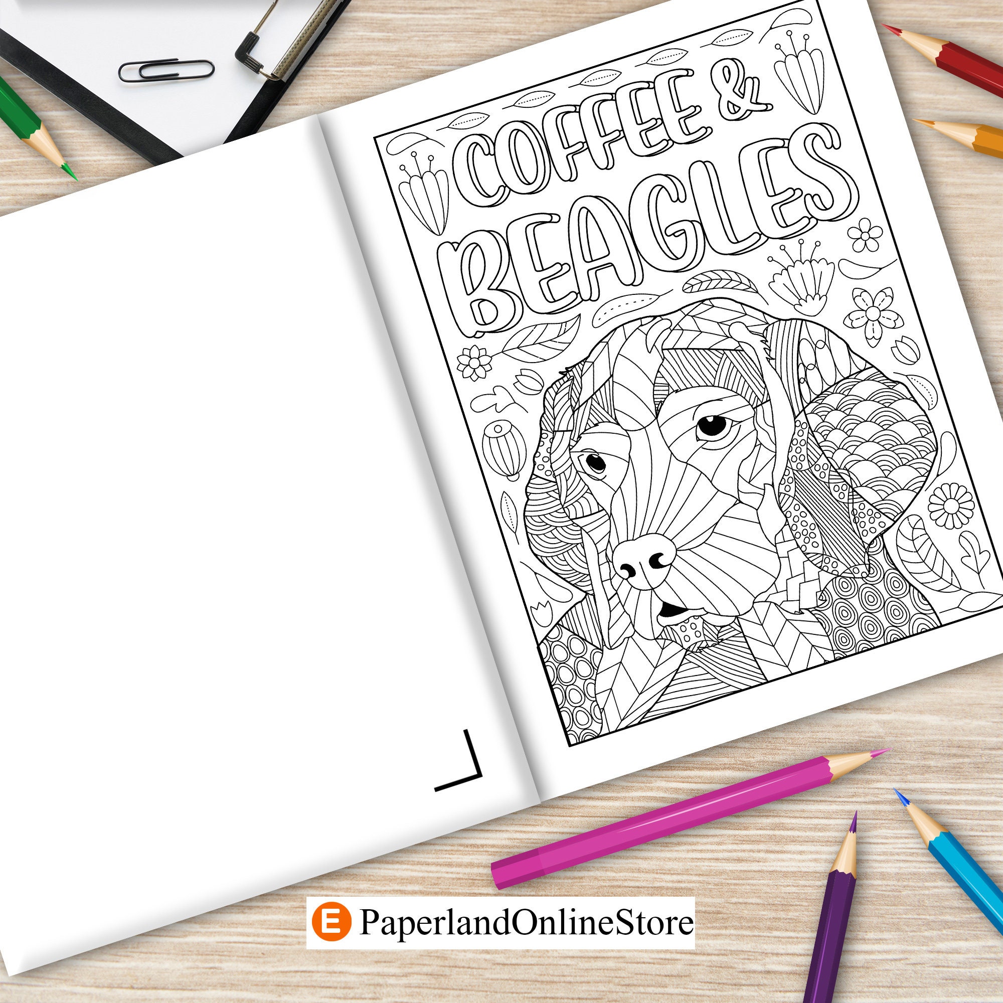 Beagle Coloring Book Coloring Books for Adults Gifts for - Etsy