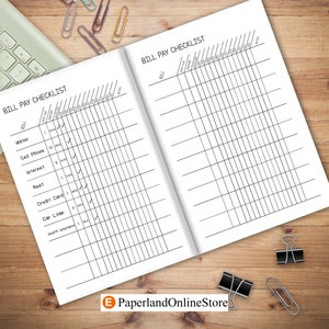 My Busy Family Bill Pay Checklist, Bill Log Notebook, Bill Payment ...