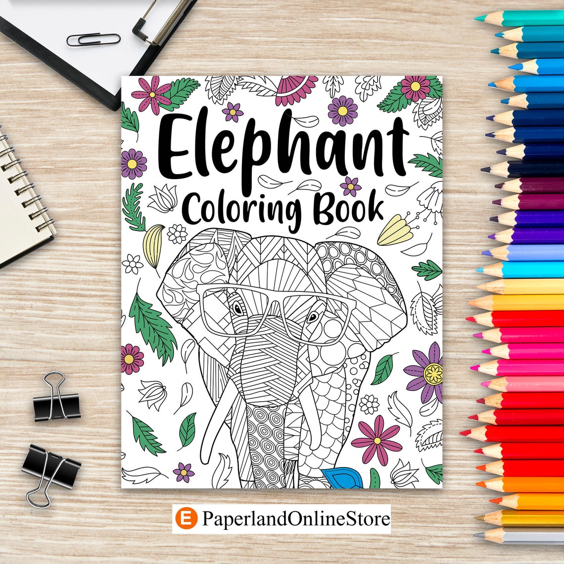 Elephant Coloring Book Coloring Books for Adults Elephants - Etsy