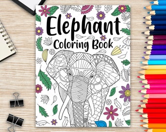 20 Elephant Mandala Adult Coloring Pages - Etsy