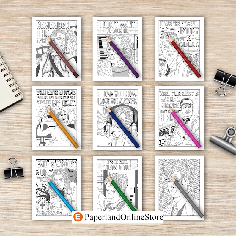 Brad V2 Coloring Book Adult Coloring Books American Actor - Etsy