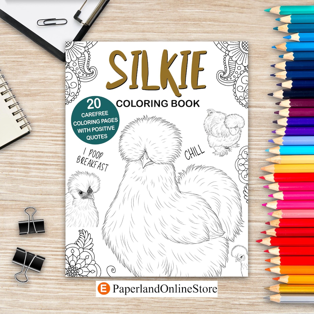 Silkie Chicken Coloring Book: Funny Mandala Patterns, Stress Relief Art ...