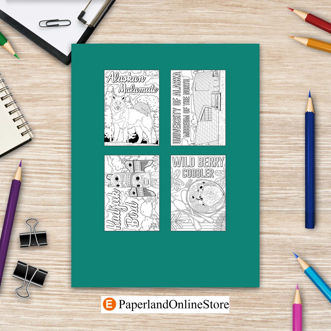 Alaska Coloring Book Adult Coloring Pages Painting on USA | Etsy