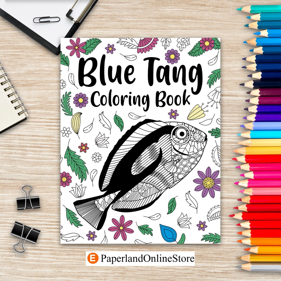 Regal Blue Tang Coloring Book, Zentangle Coloring Book for Adult ...