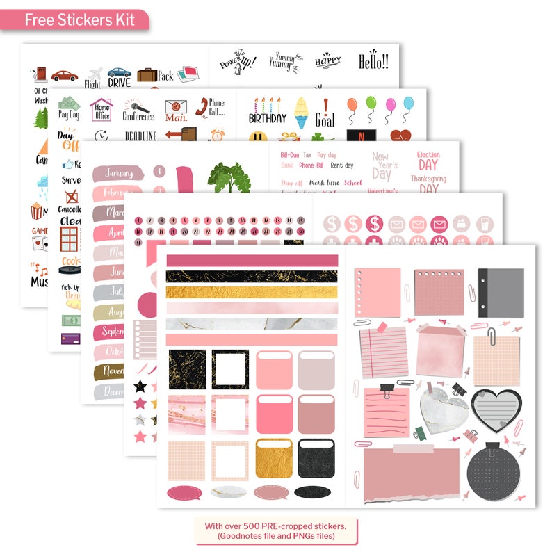 Pink Color Digital Planner Goodnotes Android or Ipad Planner - Etsy