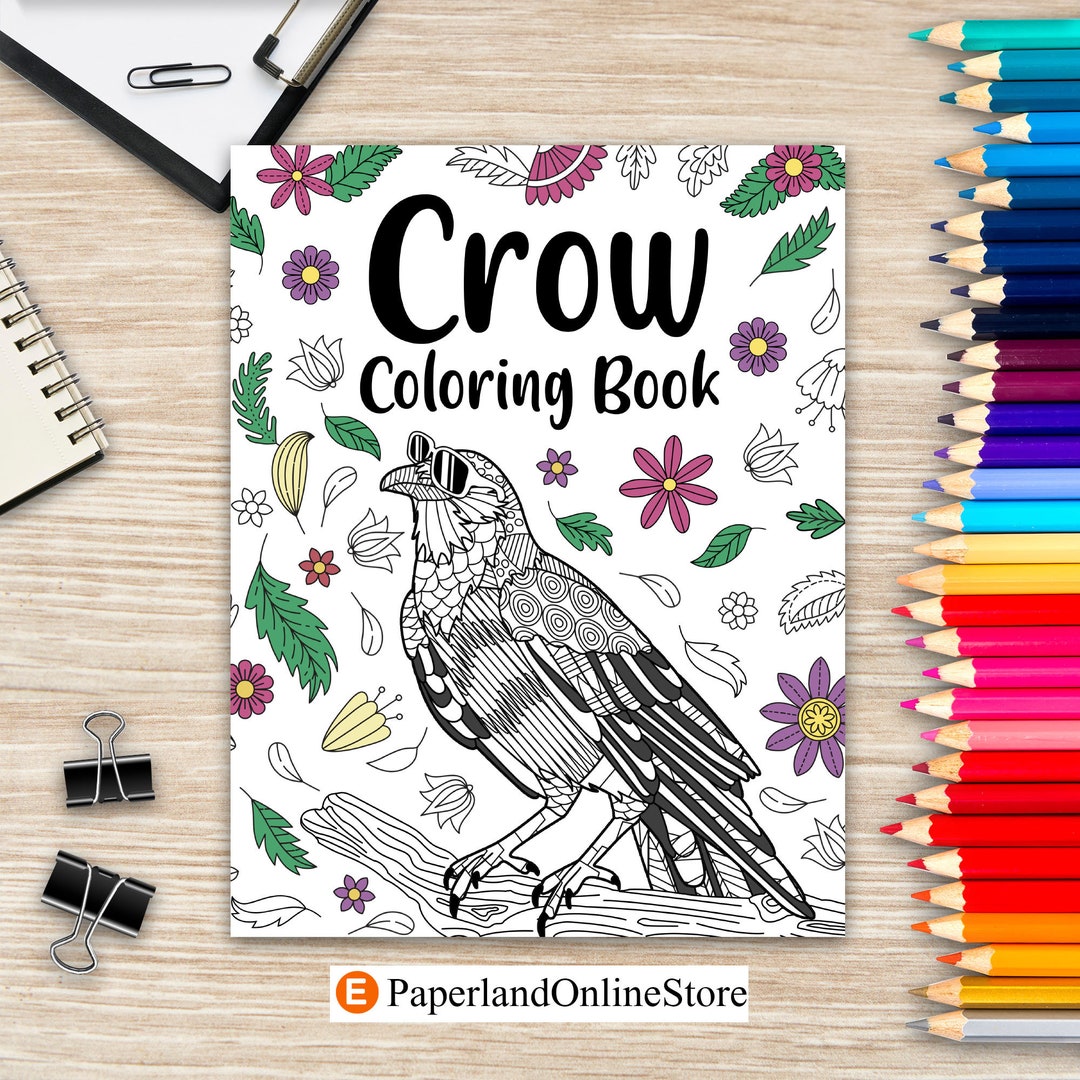 Crow Coloring Book: Zentangle Animal, Floral Mandala Style - Etsy