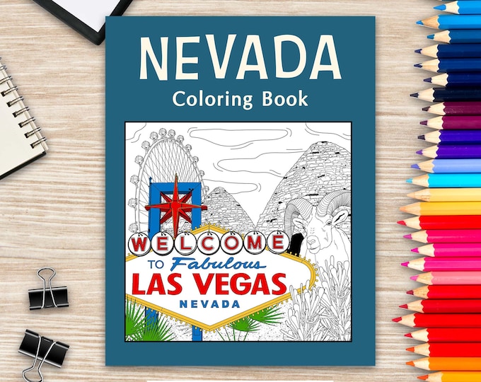 Nevada Coloring Page, Nevada Digital Print, Nevada Coloring Printable ...