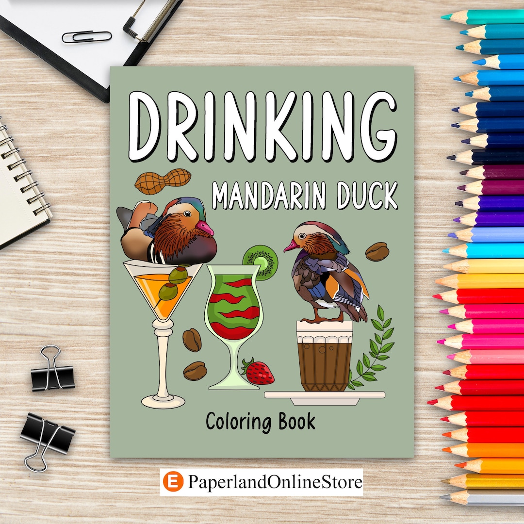 Drinking Mandarin Duck Coloring Book: Cocktail & Coffee Recipes - Etsy