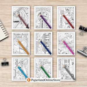 Tennessee Coloring Book, Adult Painting on USA States Landmarks and ...