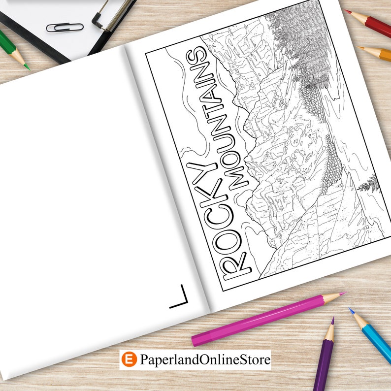 Colorado Coloring Book Coloring Books for Adults Blue - Etsy