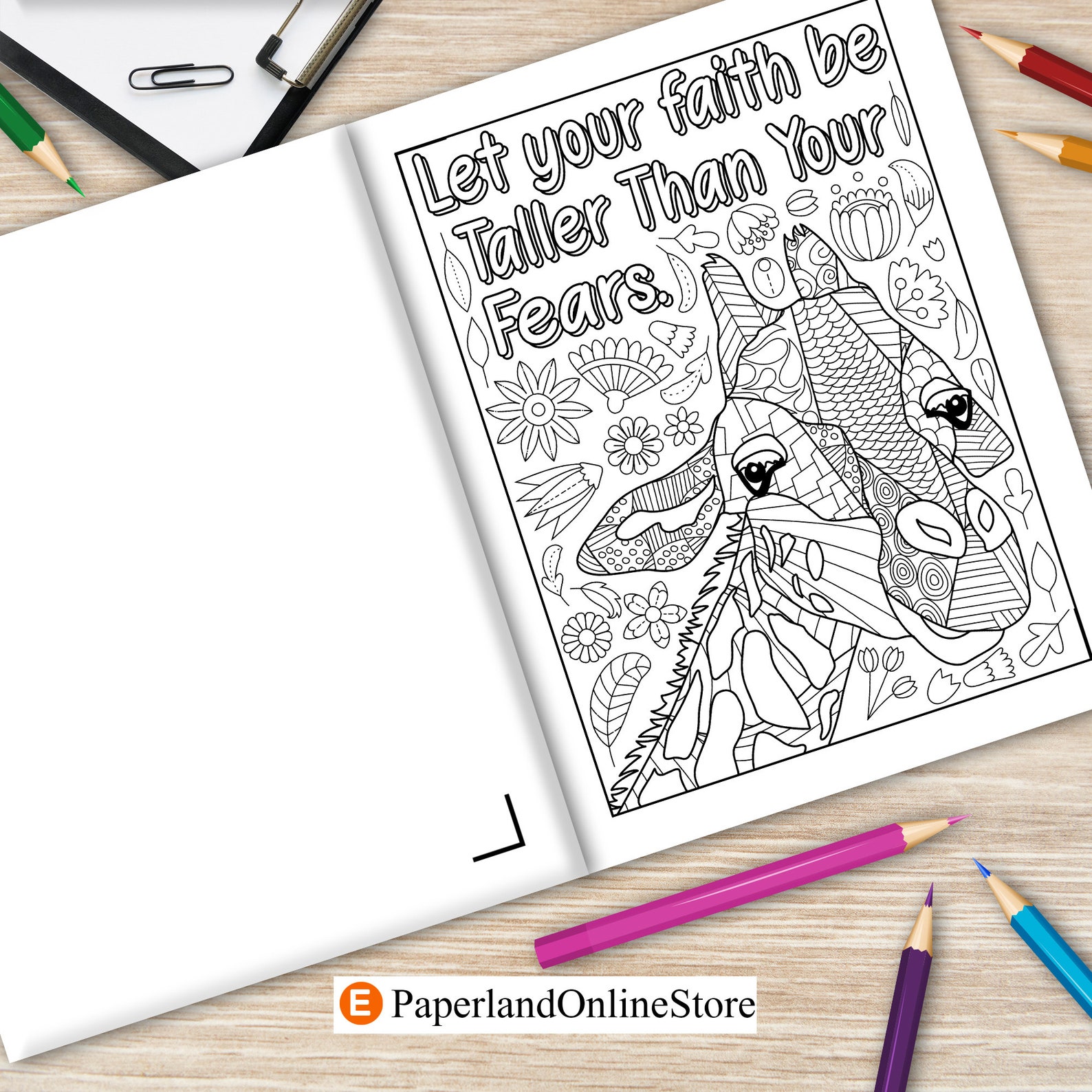 Giraffe Coloring Book Adult Coloring Book Animal Coloring - Etsy