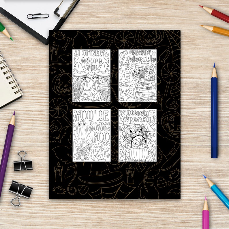 Otter Halloween Coloring Book: Zentangle Designs for Adults - Etsy
