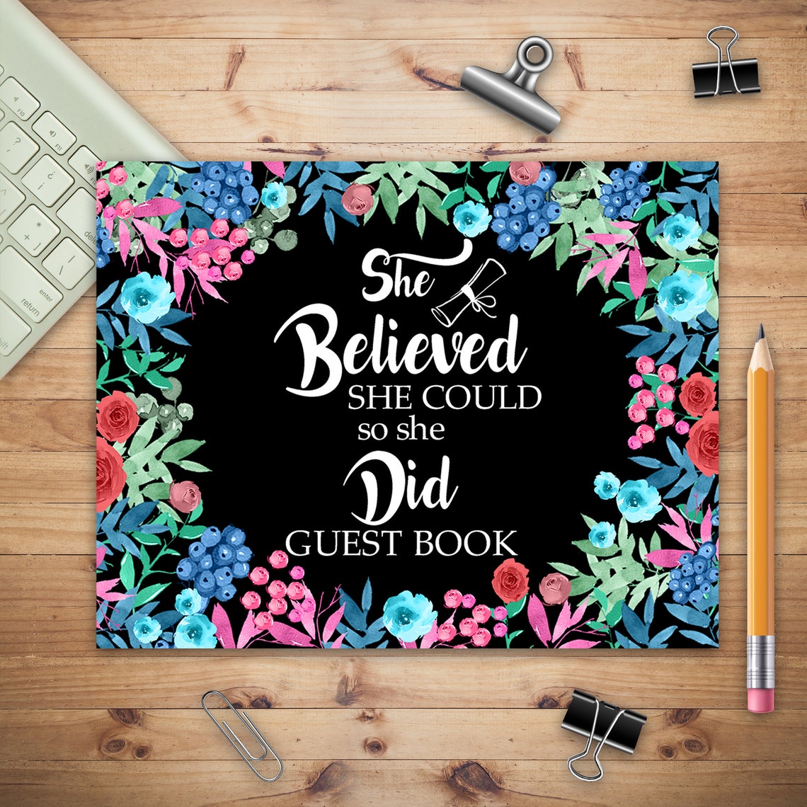 She Believed She Could so She Did Guest Book Perfect Gift - Etsy