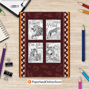 Leopard Coloring Book, Coloring Books for Adults, Wildlife Coloring ...