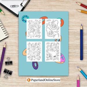 Kawaii Food and Rabbit Coloring Book, Coloring Books for Adults ...