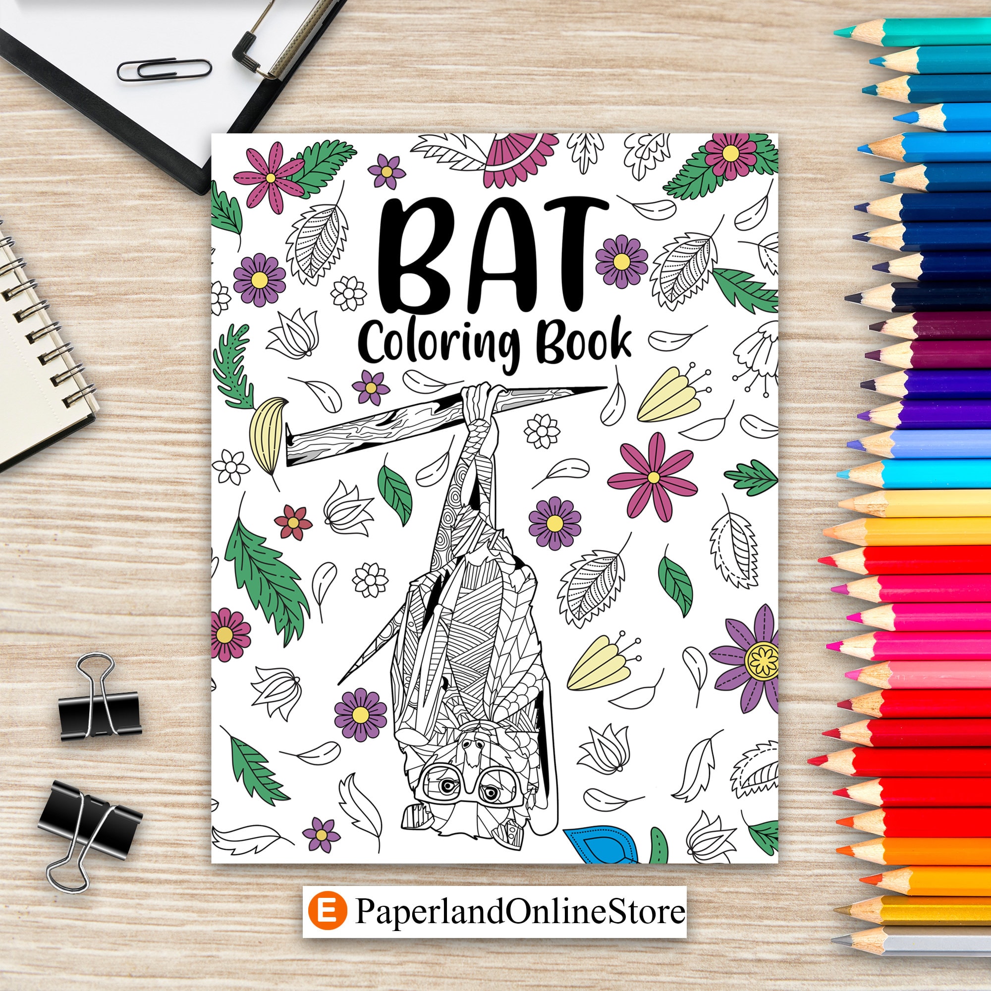 Bat Coloring Book Adult Crafts & Hobbies Coloring Books Bats - Etsy