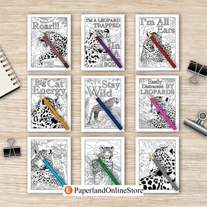 Leopard Coloring Book, Coloring Books for Adults, Wildlife Coloring ...