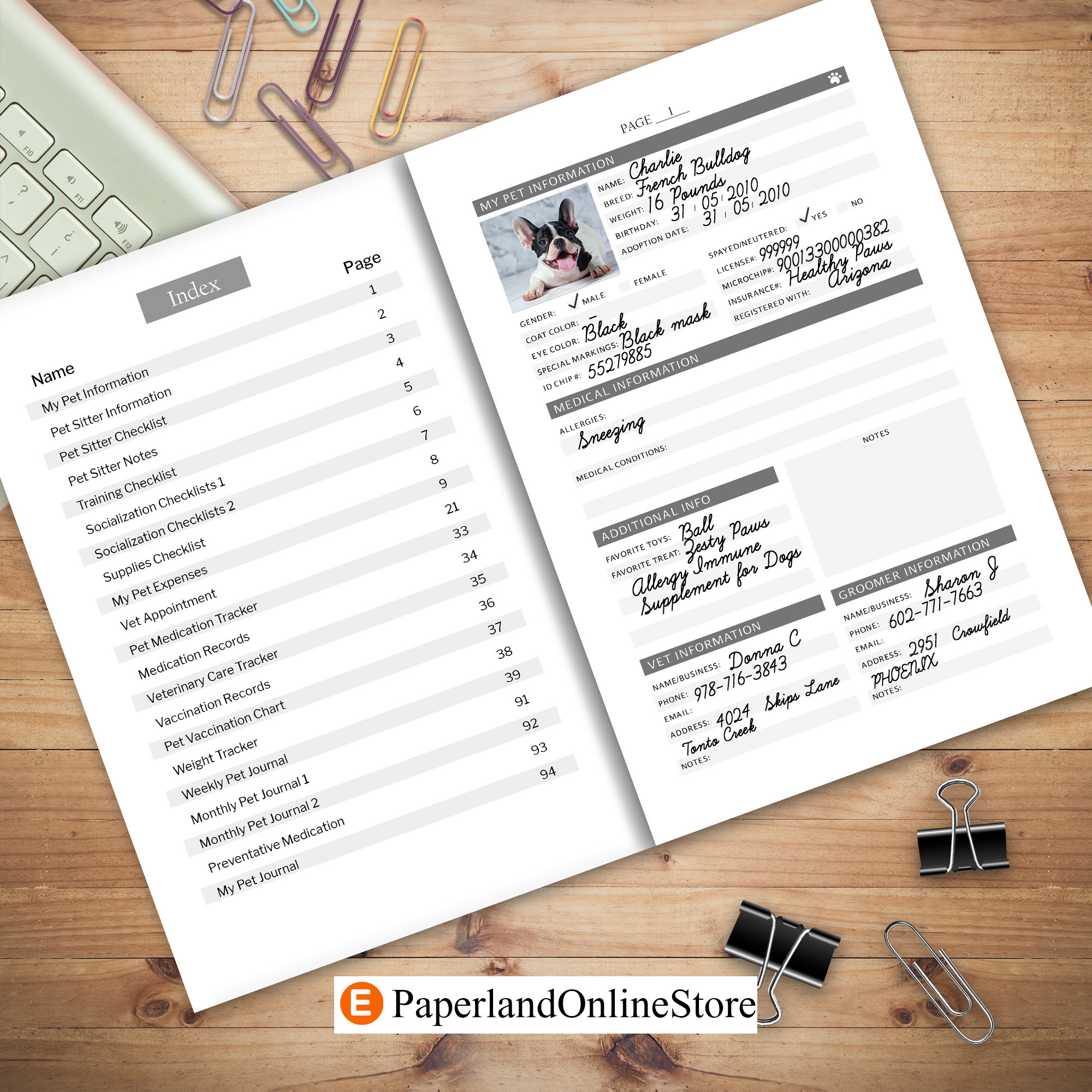 All About My Dog Dog Health Log Book Pet Information and - Etsy