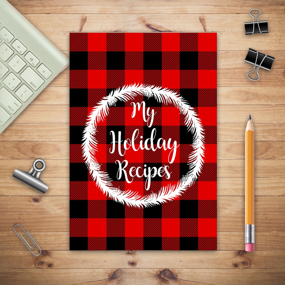My Holiday Recipes, Adult Blank Lined Diary Notebook, Christmas Cover ...