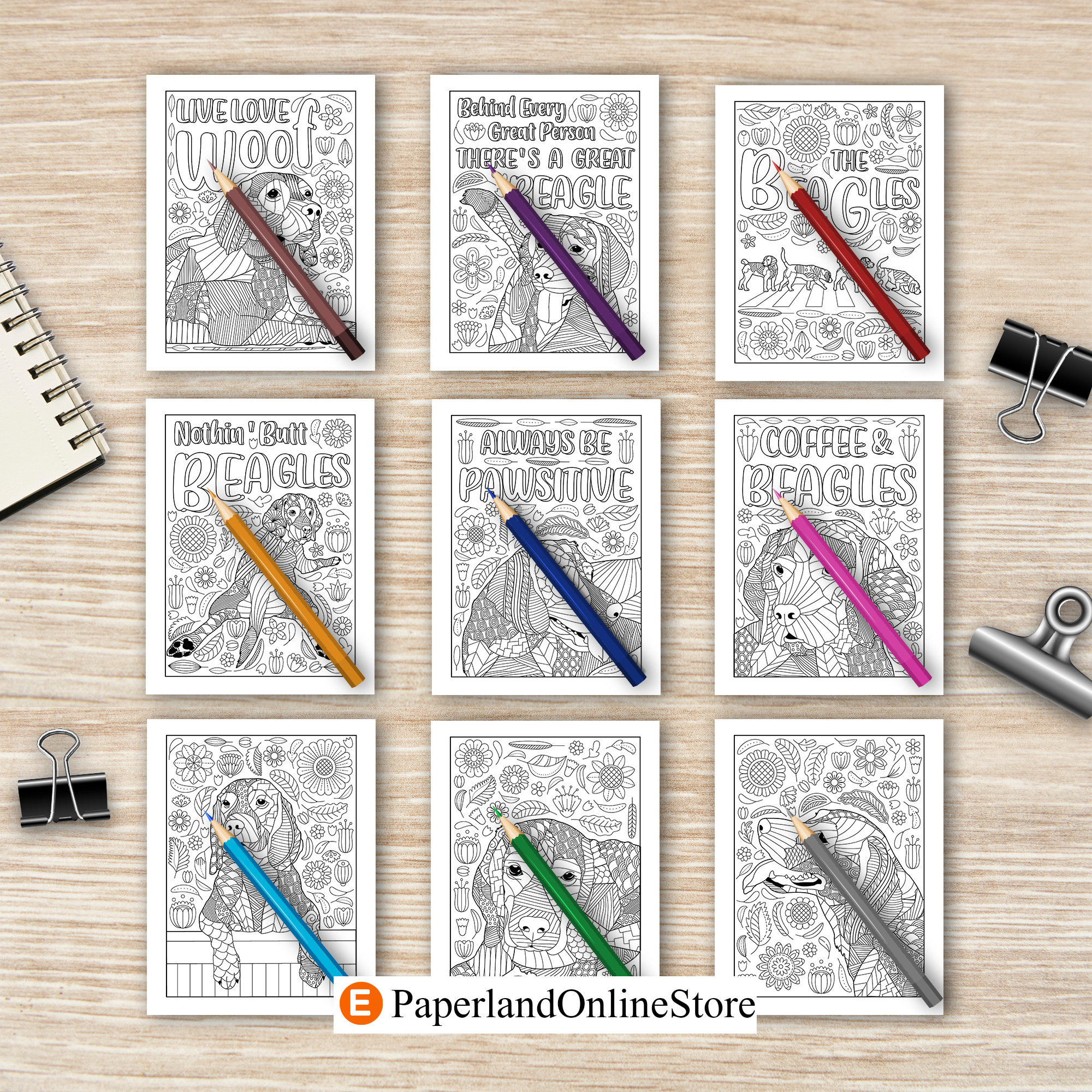 Beagle Coloring Book Coloring Books for Adults Gifts for - Etsy