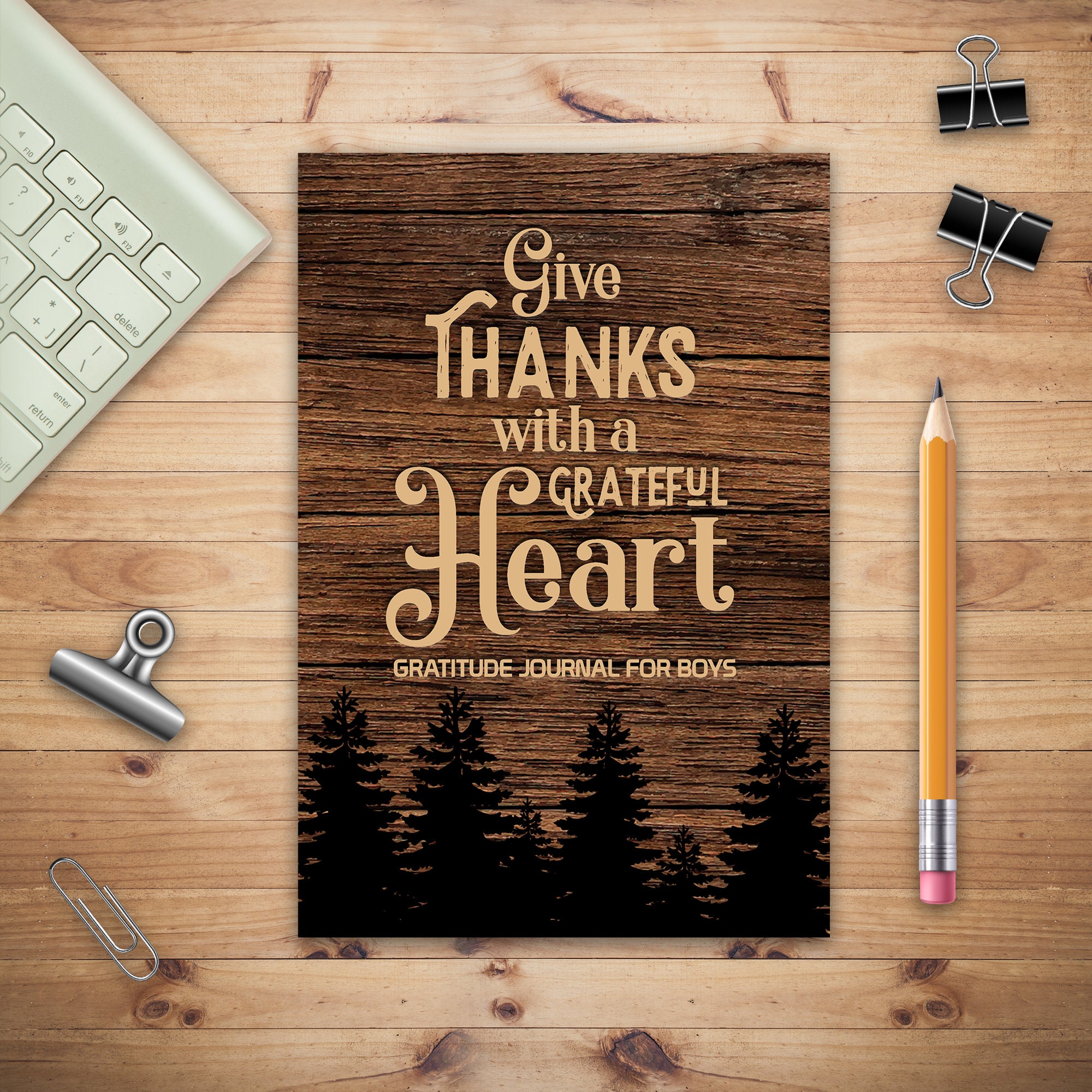 Give Thanks with a Grateful Heart Gratitude Journal for Boys | Etsy