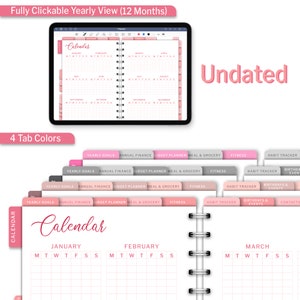 Pink Color Digital Planner, Goodnotes Android or iPad Planner, Undated ...