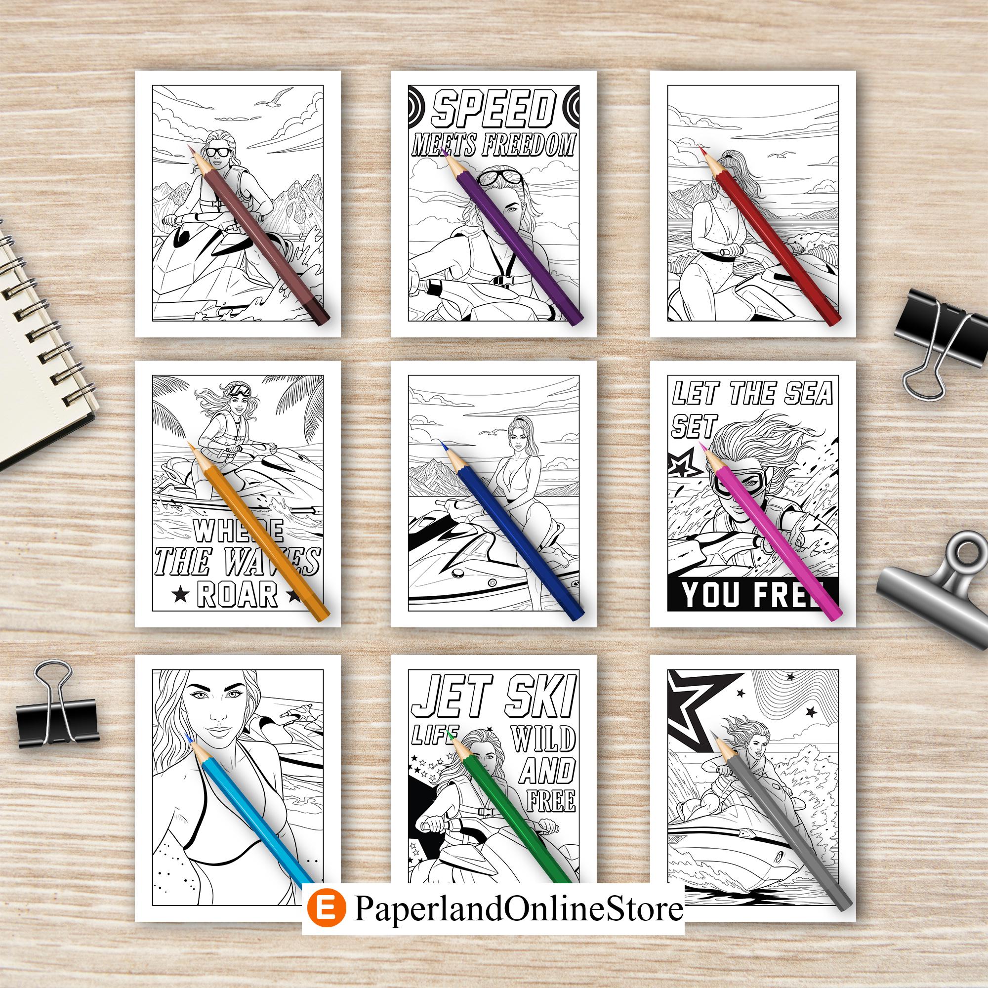 Jet Ski Coloring Book: Activity Book, Stress Relief Art - Etsy