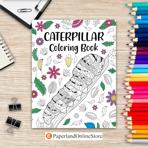 Caterpillar to Butterfly Coloring Page - Etsy