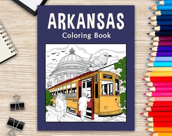 Arkansas Coloring Page - Etsy