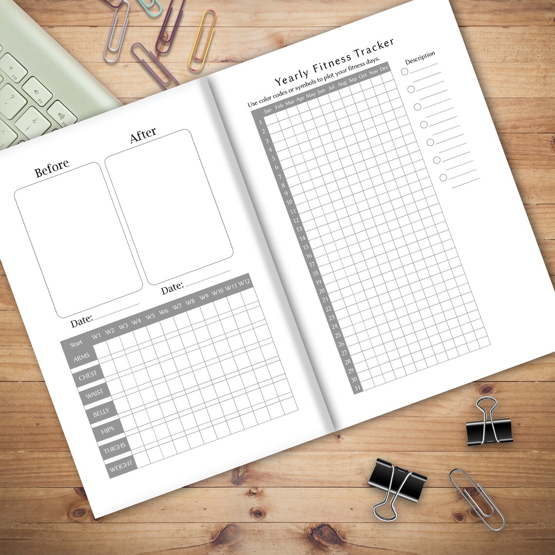 Hello New Me 12 Week Food & Fitness Journal Meal Planning - Etsy