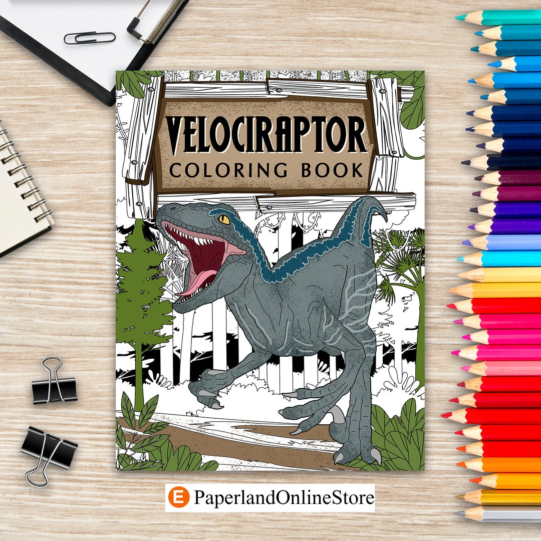 Velociraptor Coloring Book, Dinosaur Coloring Pages, Coloring Books for ...
