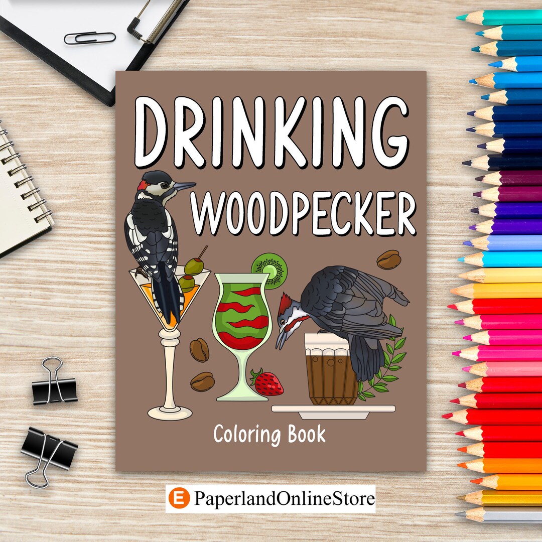 Drinking Woodpecker Coloring Book: Recipes & Cocktails - Etsy