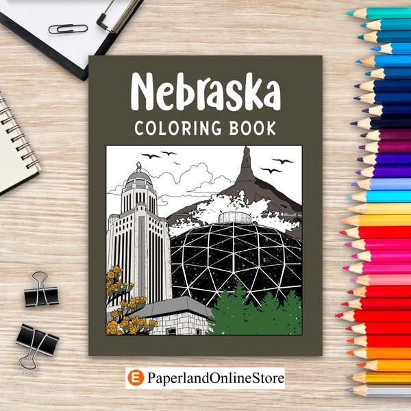 Nebraska Coloring Page - Etsy
