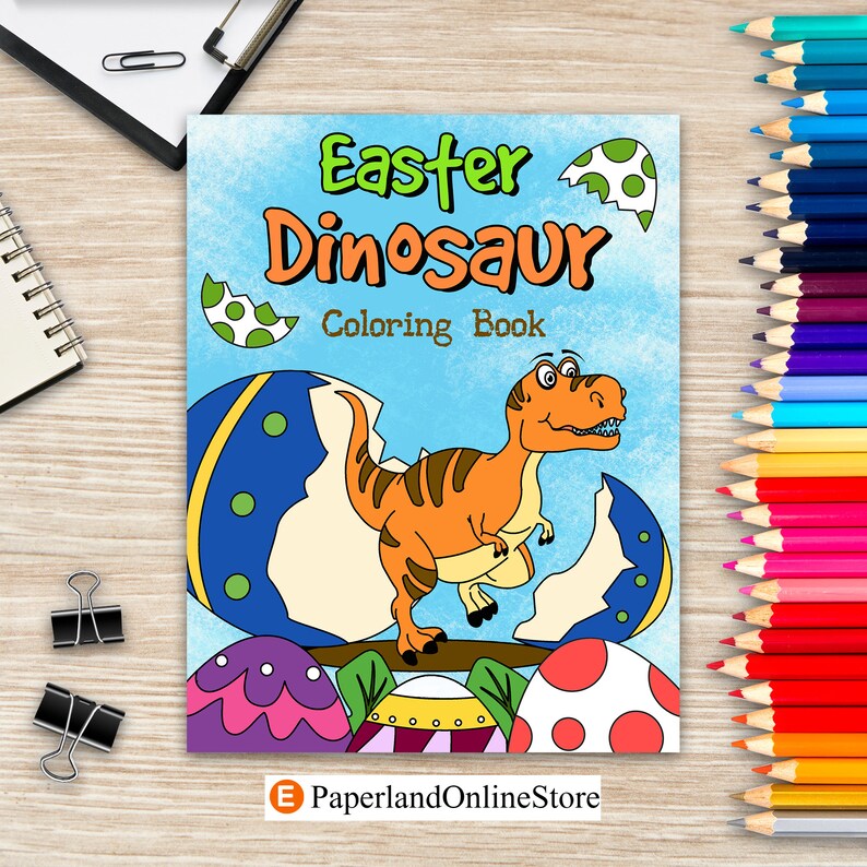 Easter Dinosaur Coloring Book Coloring Book for Kids Easter - Etsy