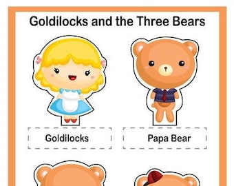 Goldilocks and the Three Bears Printable Paper Puppets - Etsy