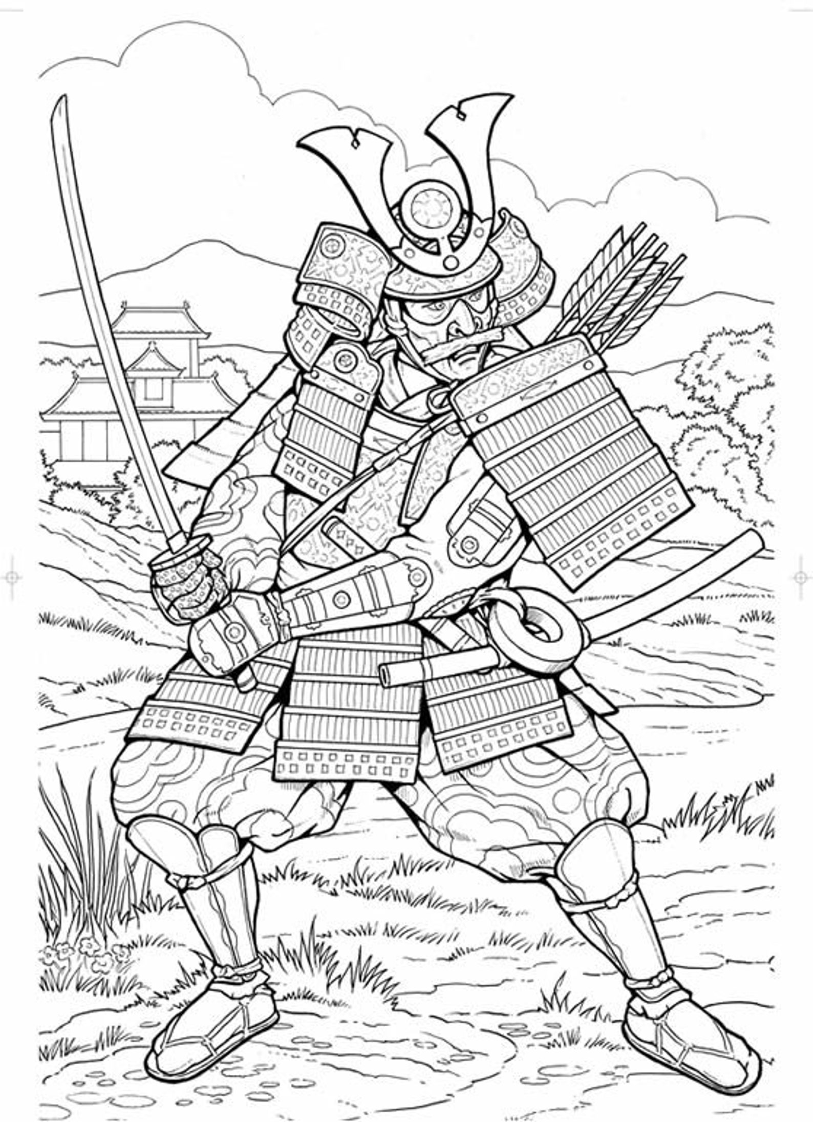 20 Samurai Coloring Pages For Kids Kids Coloring Pages | Etsy