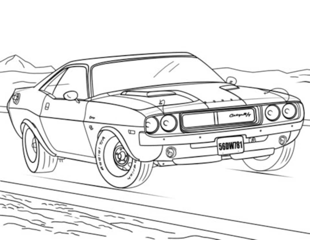 10 Muscle Cars Coloring Pages for Kids Kids Coloring Pages - Etsy Singapore
