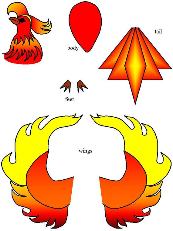 Phoenix Paper Craft for Kids Printable Kids Crafts Crafts - Etsy