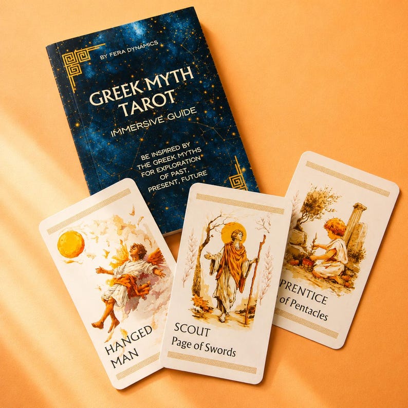 Greek Mythology Tarot Deck, 78 Cards, Bilingual English Spanish ...