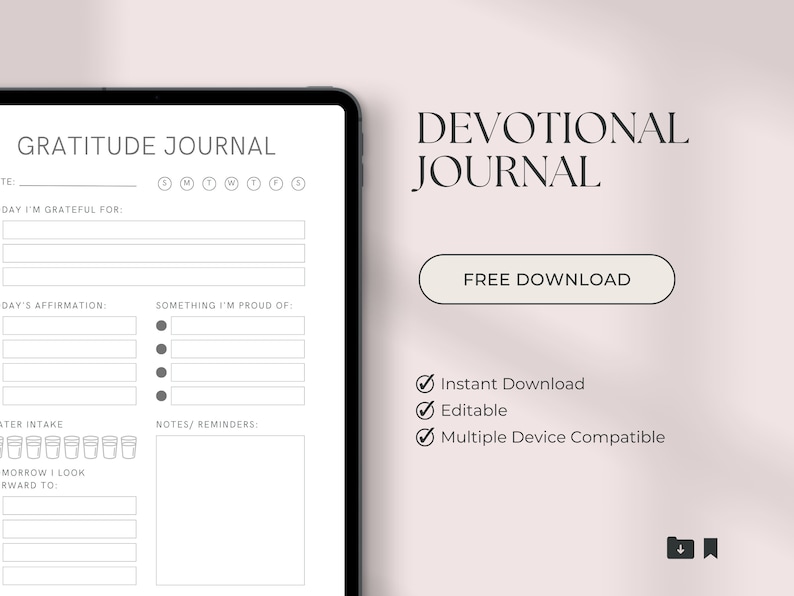 Daily Devotional Journal Printable | Morning Bible Study Journal ...