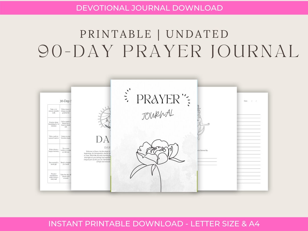 Daily Devotional Journal Printable Bible Study Journal Prayer Journal ...