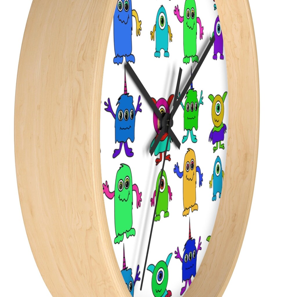 Monsters Colorful Monsters Clock Monsters Clock | Etsy