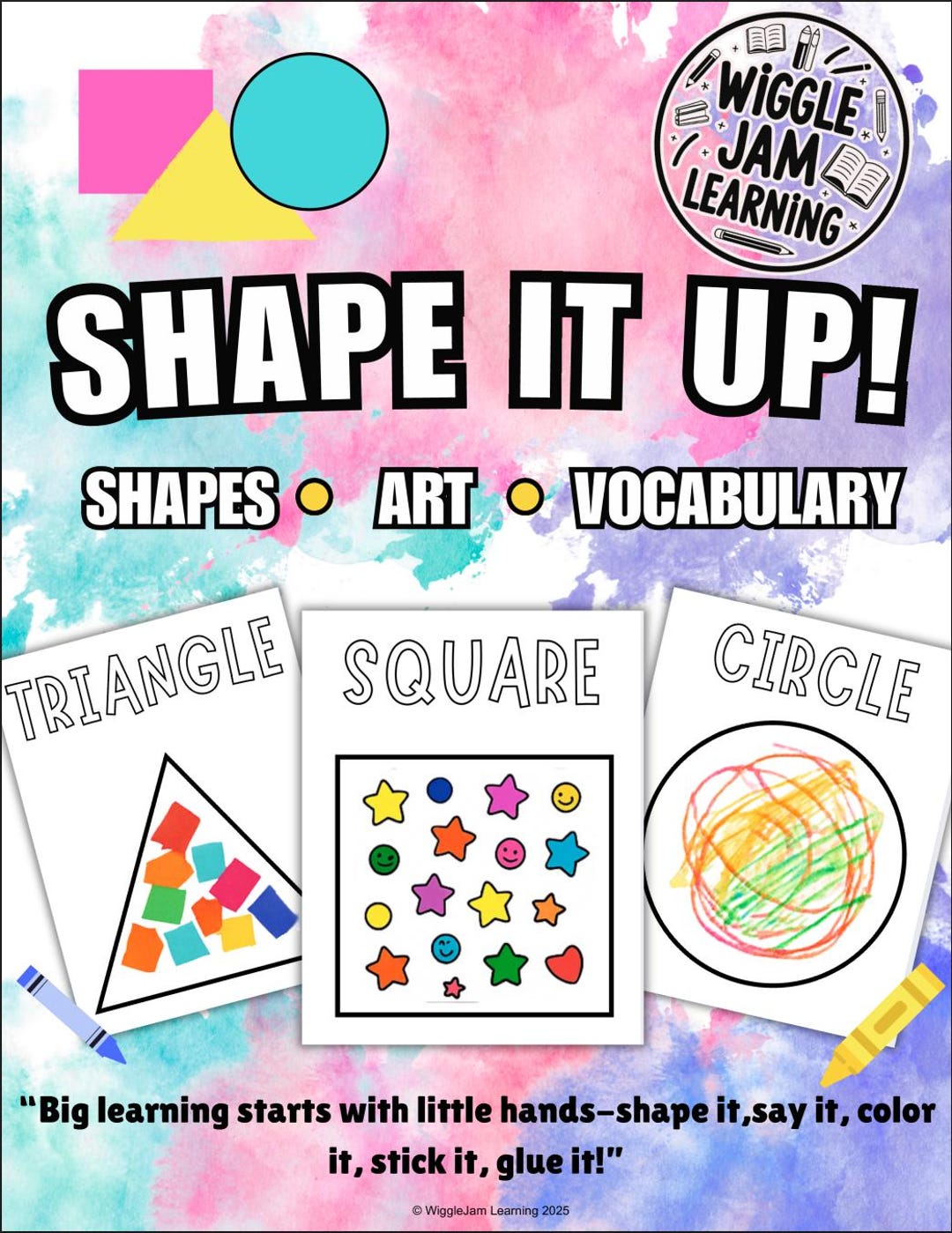 Toddlers & Preschool SHAPE IT UP! 2D Shapes, Art Decorating, Early ...
