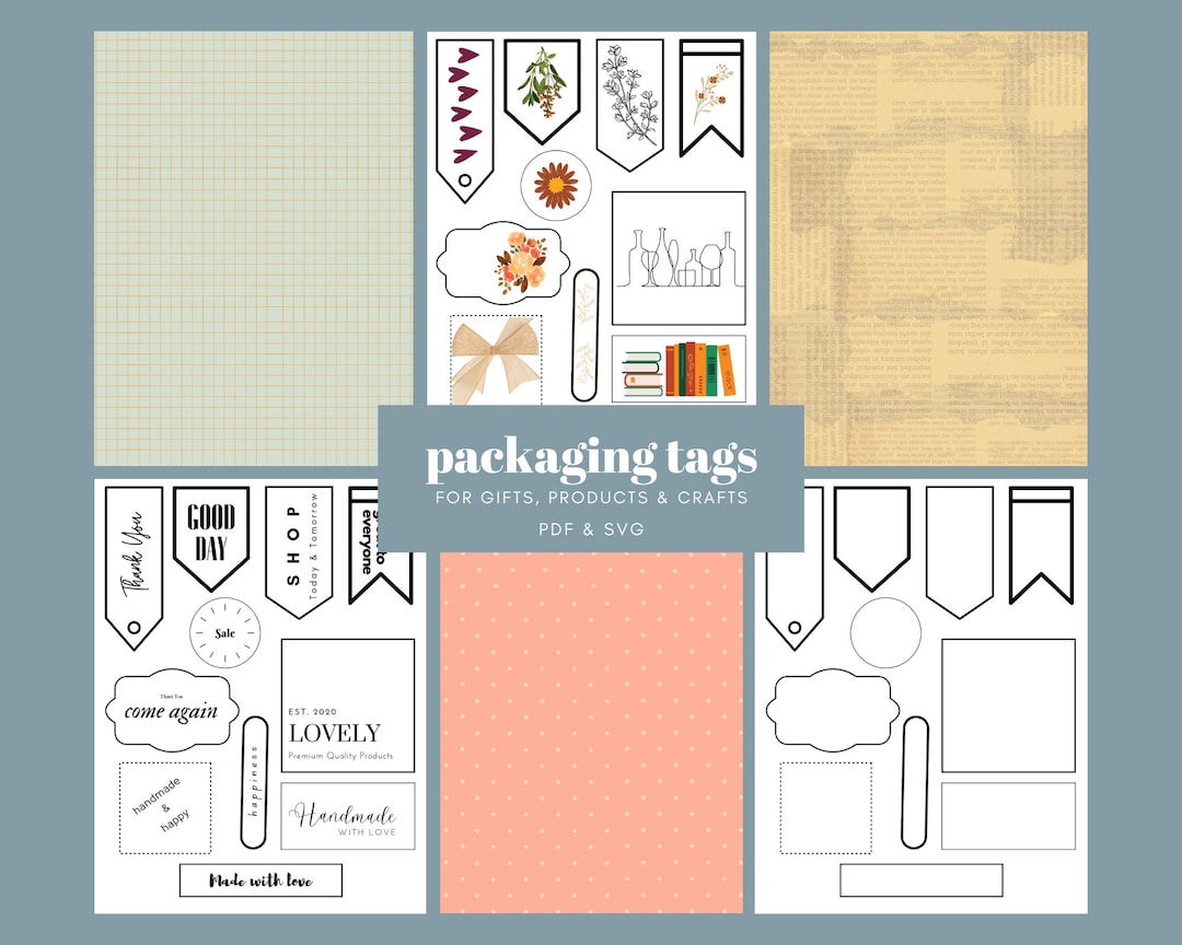 Printable Gift Tags and Packaging Svg Customizable Downloads for Small ...