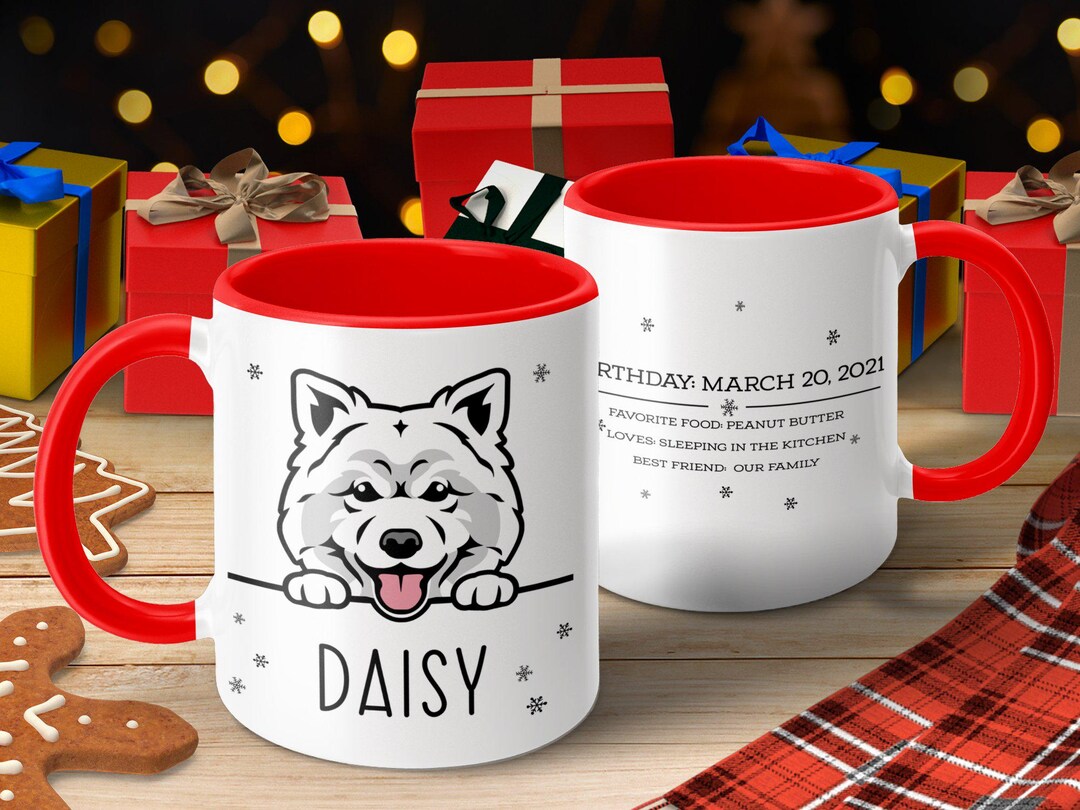 Samoyed Dog Mug Personalized Pet Name Gift Mug Custom Samoyed Gift ...