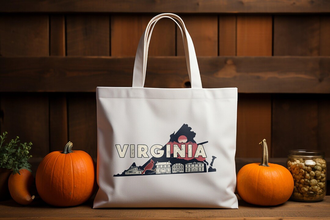 Virginia Canvas Tote Bag, Reusable Shopper, Book Tote, Bff Gift ...