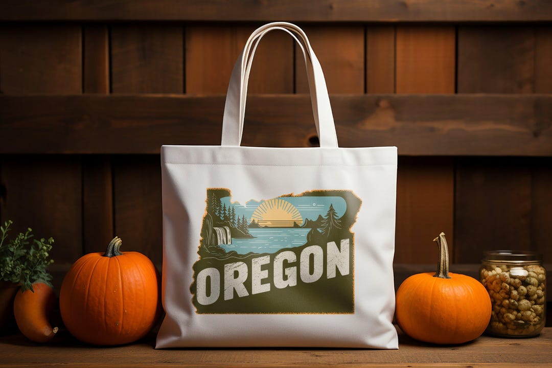 Oregon Canvas Tote Bag, Reusable Shopper, Book Tote, Bff Gift, Oregon State Pride, Gift for ...